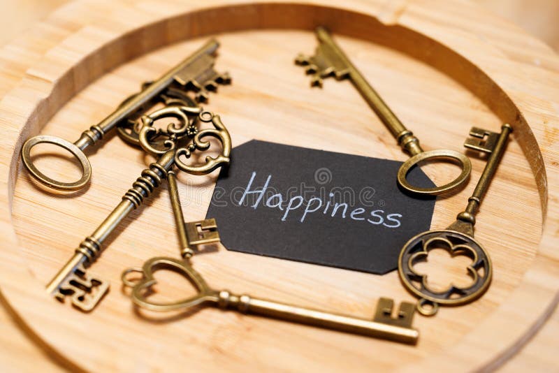 Heart Shaped Skeleton Key with Tag Attached that Says Happiness on ...