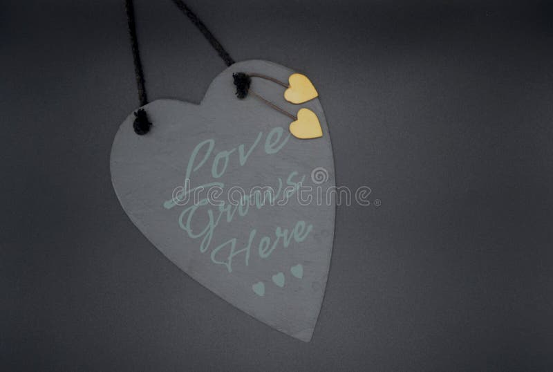 Heart Shaped Slate with Love Message Stock Photo - Image of love ...