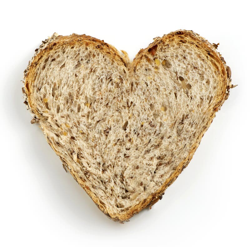Heart Shaped Slice of Brown Bread Stock Photo - Image of sliced, heart ...