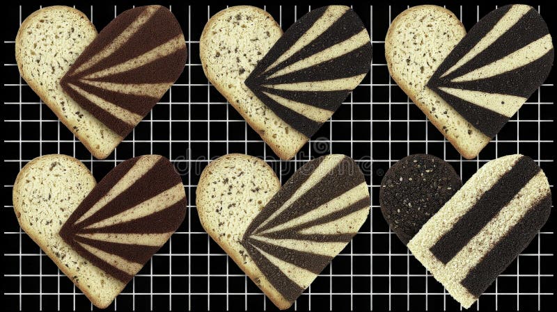 Unique Heart-shaped Bread Slices Showcase Creative Patterns in Diverse ...