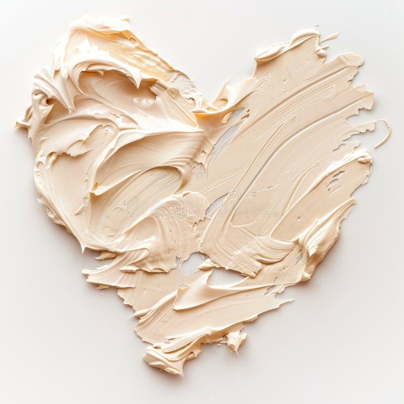 A Heart-shaped Smear of Cream on a Soft Pastel Background Stock Image ...
