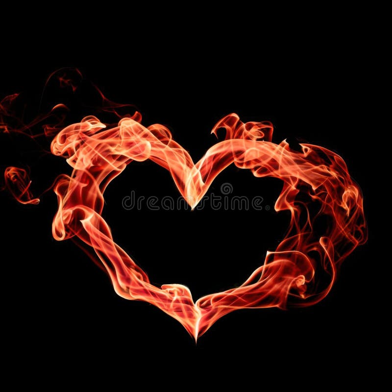 Heart-Shaped Smoke Art on Black Background Stock Illustration ...