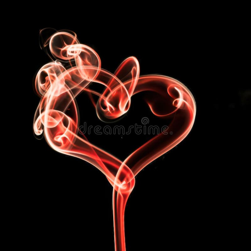 Heart-Shaped Smoke Art on Black Background Stock Illustration ...