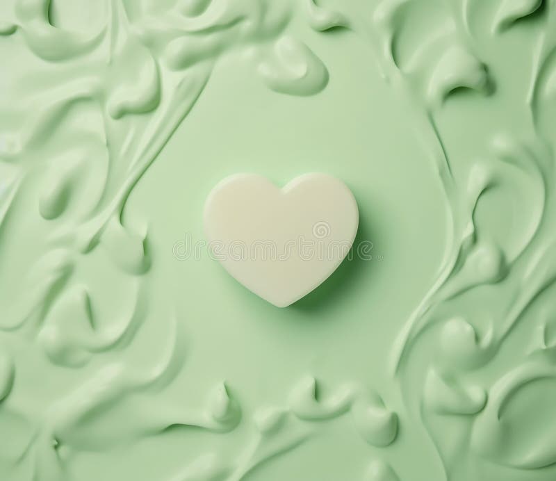 Heart-Shaped Soap on Swirled Cream Texture Stock Illustration ...