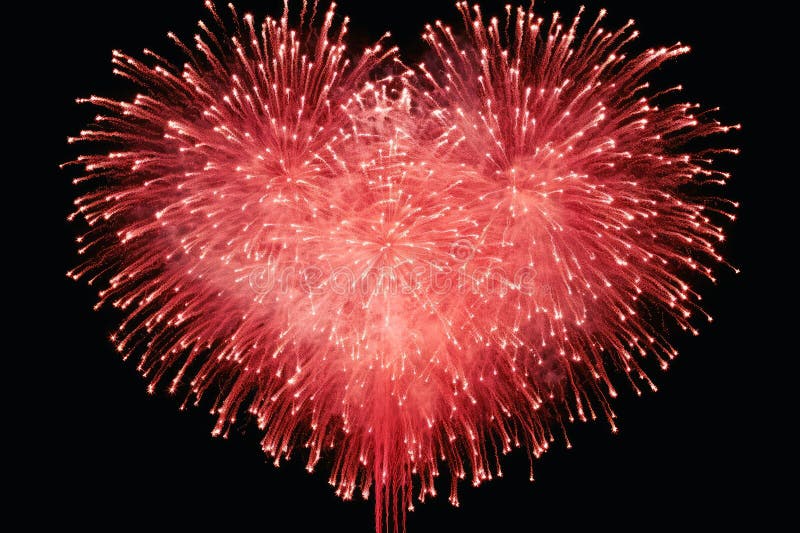 A Heart Shaped Sparkling Fireworks Showing Love and Romance Stock ...