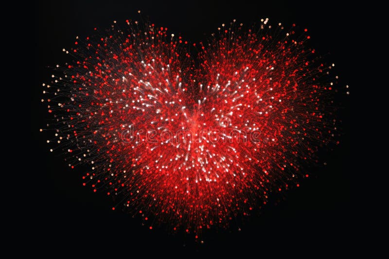 A Heart Shaped Sparkling Fireworks Showing Love and Romance Stock ...