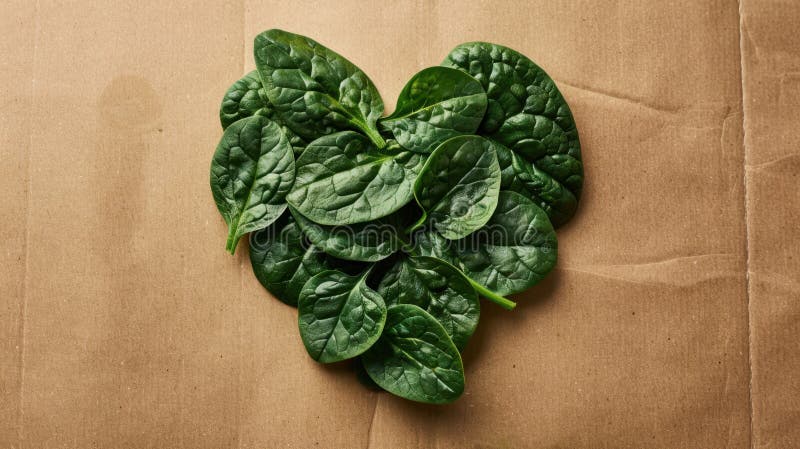 The Heart-shaped Spinach Leaves.AI Generated Image Stock Photo - Image ...