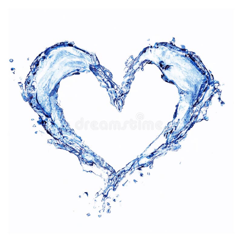 Heart Shaped Splash of Water Stock Illustration - Illustration of ...