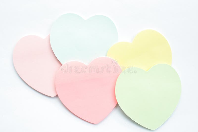 Heart shaped sticky notes stock photo. Image of note - 46157392