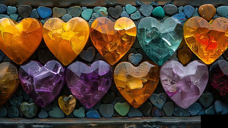 A Heart Shaped Stone Wall with Different Colored Stones Stock Photo ...