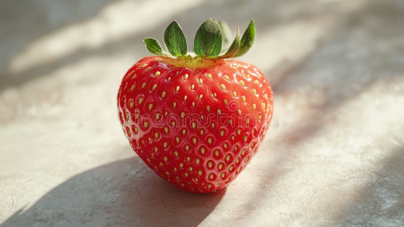 Heart-shaped Strawberry Resting Elegantly on a Textured Surface with ...