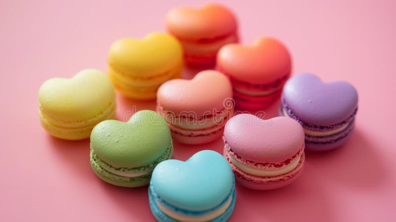 Heart Shaped Sweet Macarons, Colorful Luxury Macarons Stock Image ...