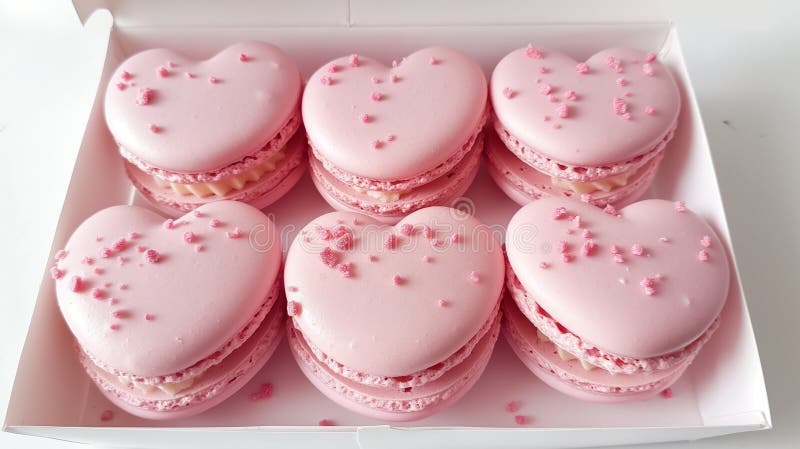 Heart Shaped Sweet Macarons, Pink Luxury Macarons Stock Photo - Image ...