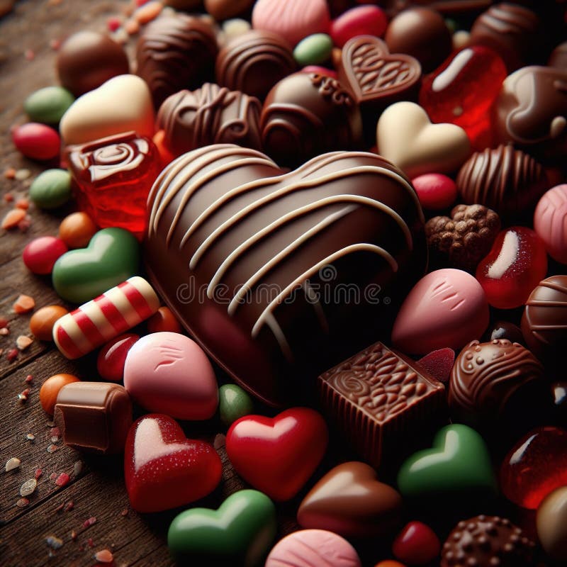 Heart-shaped Sweets for Valentine S Day. Generative AI Stock Image ...