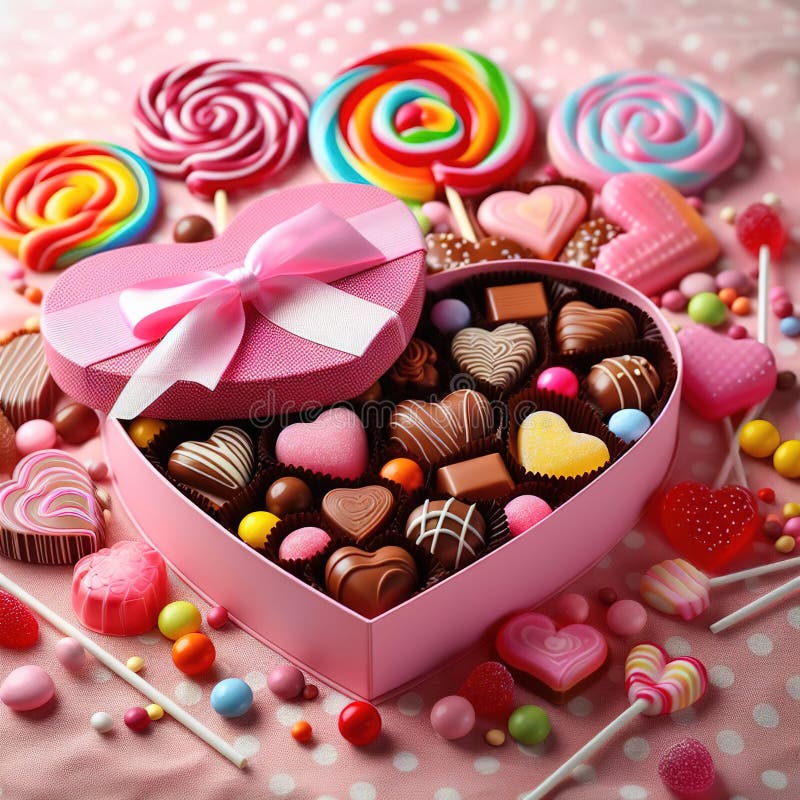 Heart-shaped Sweets for Valentine S Day. Generative AI Stock Image ...