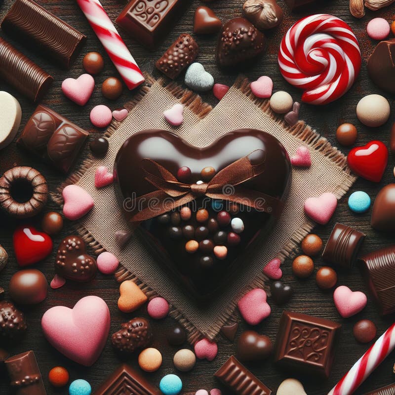 Heart-shaped Sweets for Valentine S Day. Generative AI Stock Image ...