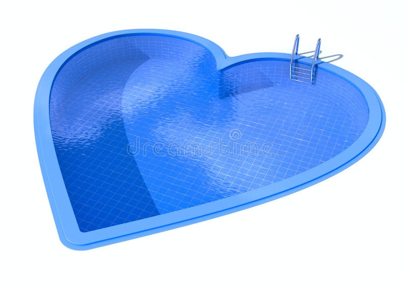 Heart shaped swimming pool stock illustration. Illustration of hotel ...