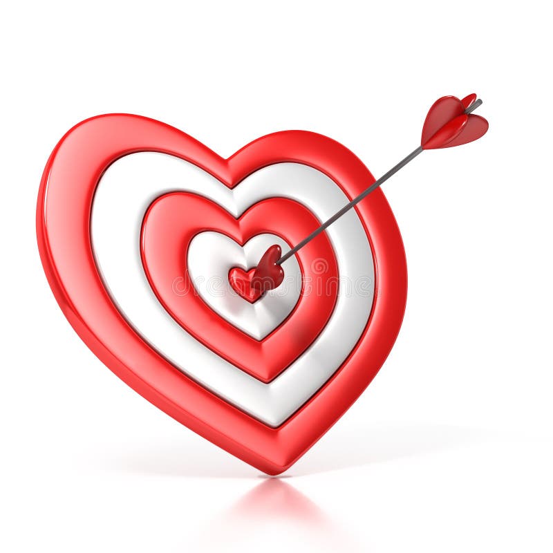 Heart Shaped Target with the Arrow in the Center Stock Illustration ...
