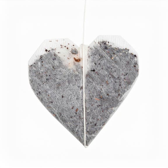 Heart Shaped Tea Bag on White Background Stock Illustration ...