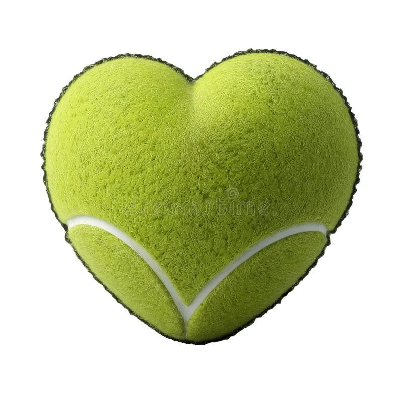 Heart-Shaped Tennis Ball Isolated on White Background Stock ...