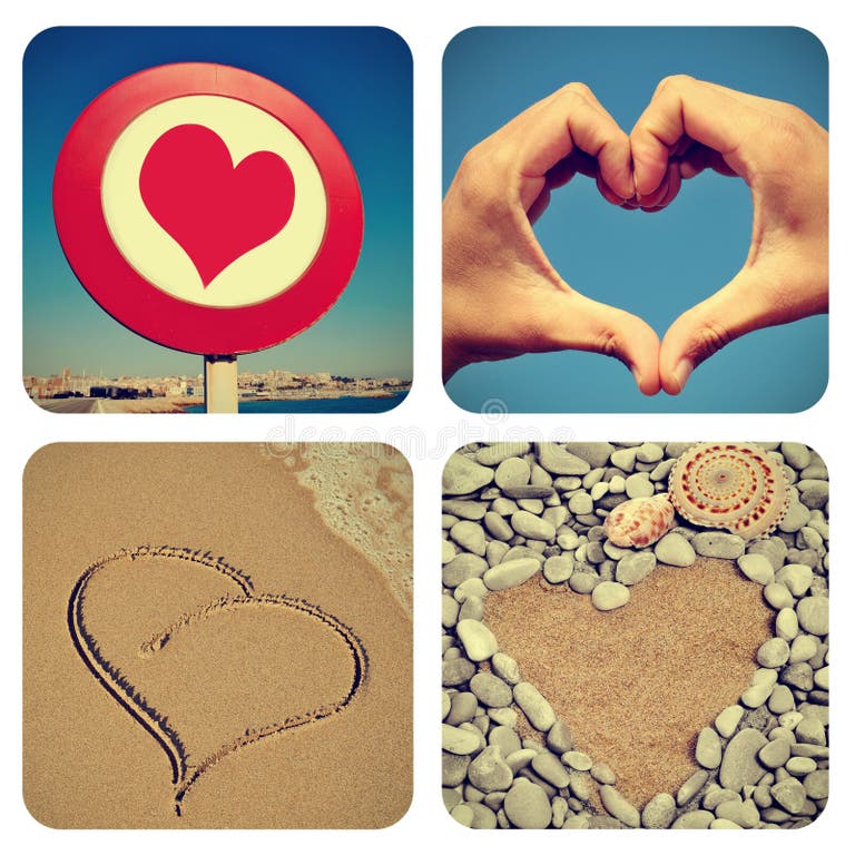 Heart-shaped Things Collage Stock Photo - Image of celebration, pebbles ...