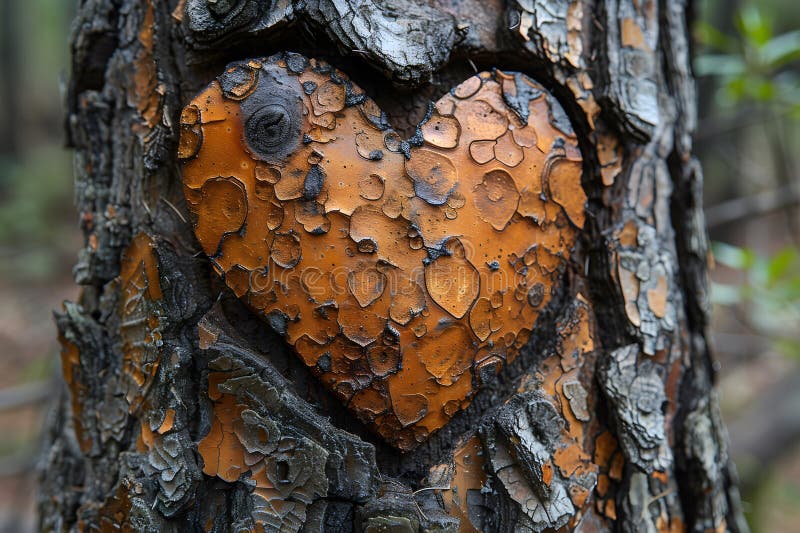 Heart-Shaped Tree Bark with Natural Texture in Forest Setting ...