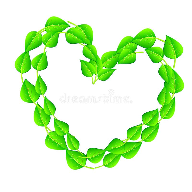 Heart shaped tree branch stock vector. Illustration of leaf - 13754479