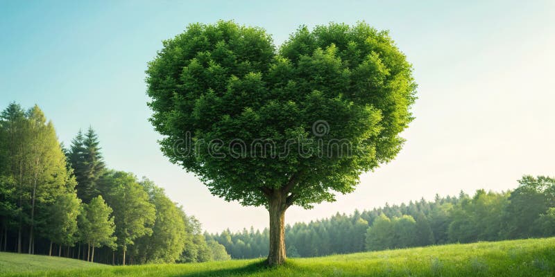 Heart-shaped Tree, Carved Initials, Romantic Symbol Stock Illustration ...