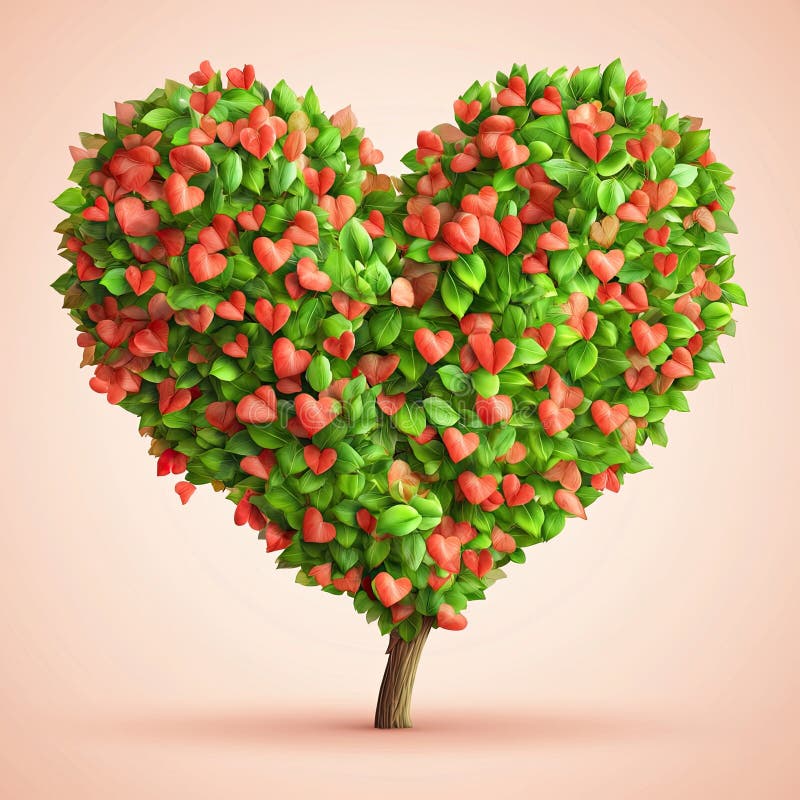 Heart Shaped Tree stock illustration. Illustration of pink - 361126823
