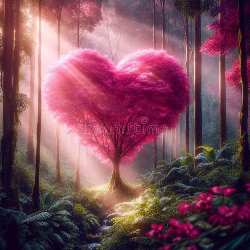 A Heart Shaped Tree in the Forest with a Tree in the Middle of it ...