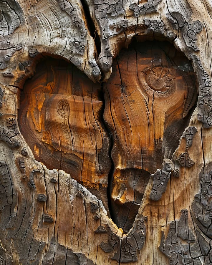 A Heart Shaped Tree with a Hole in it Stock Photo - Image of wood ...