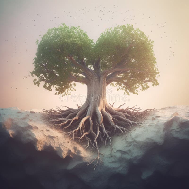 Heart Tree W Roots
