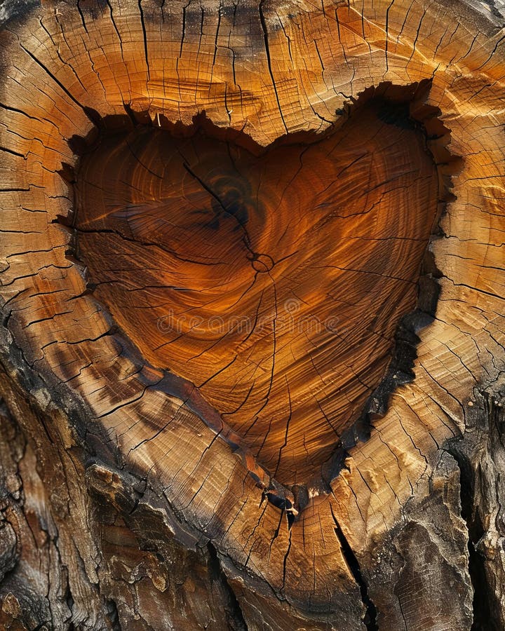 A Heart Shaped Tree Stump with a Hole in the Middle Stock Image - Image ...