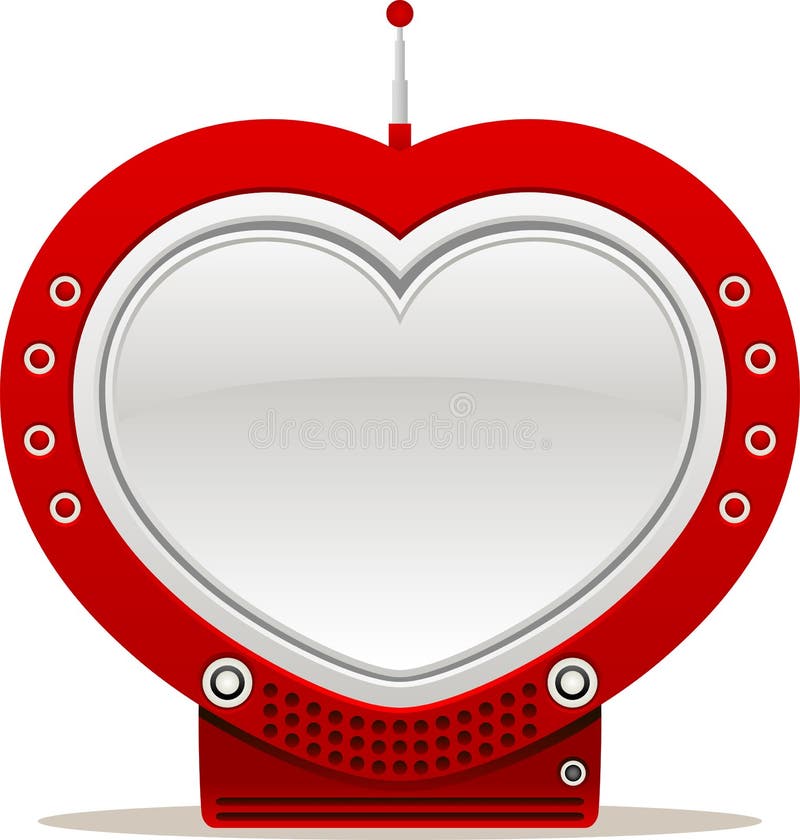 Heart shaped tv stock vector. Illustration of communication - 22933490