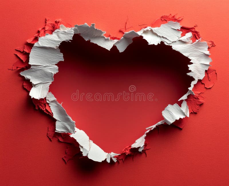 A Heart-shaped Void in Crimson Paper, Representing Either Affection or ...