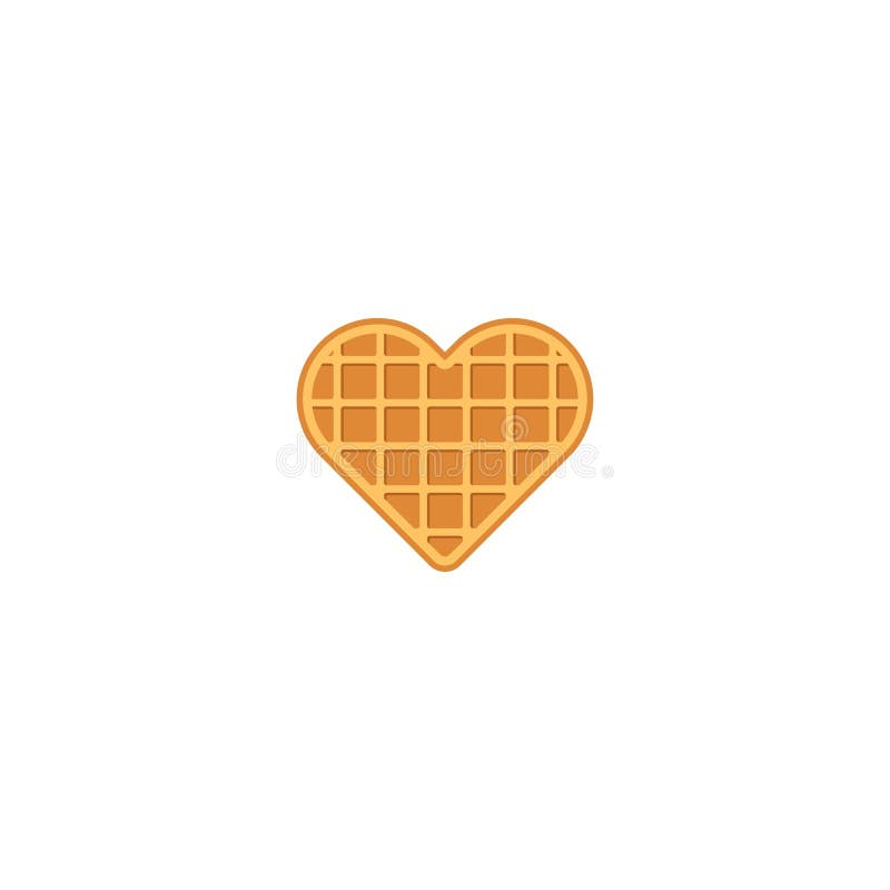 Heart Shaped Waffle Isolated Vector Graphics Stock Vector ...
