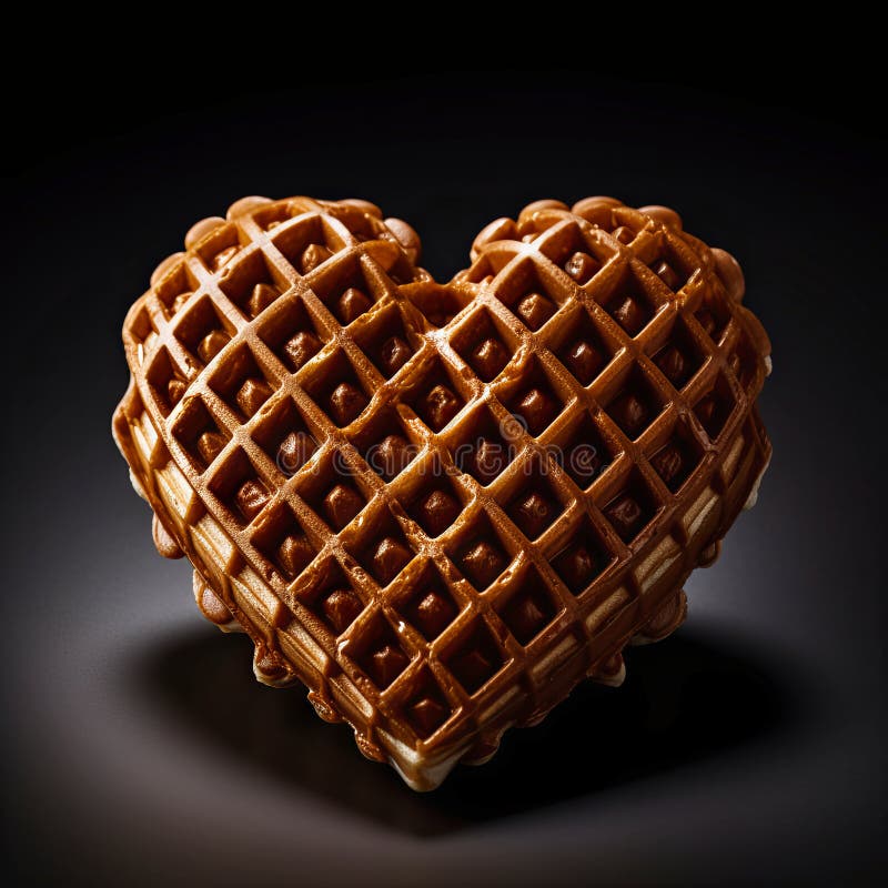 Heart Shaped Waffle on Table Stock Image - Image of minimalist ...