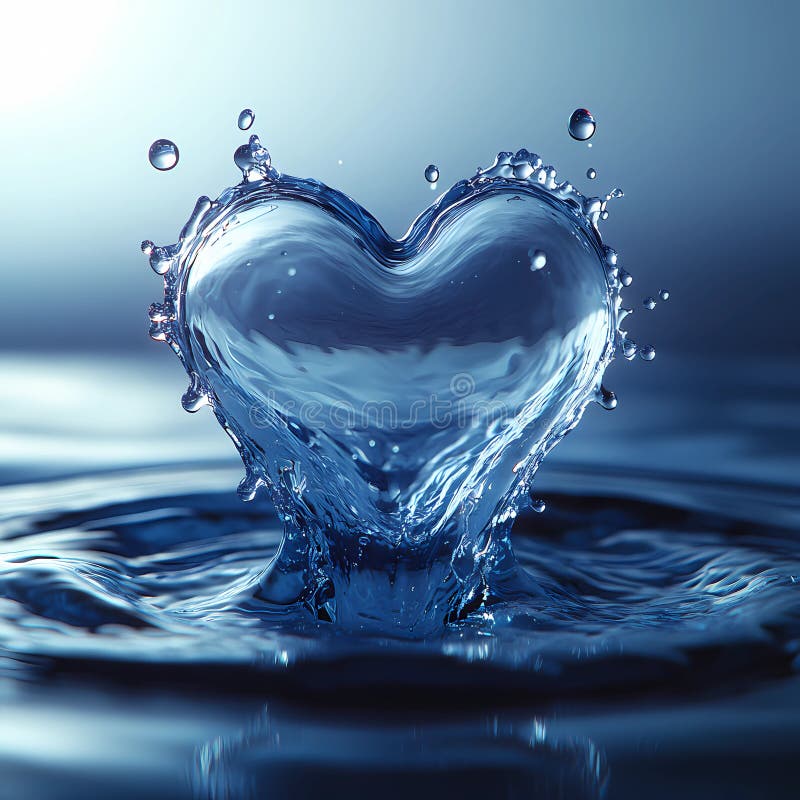 Heart-Shaped Water Drop Save Water Stock Image - Image of living, love ...