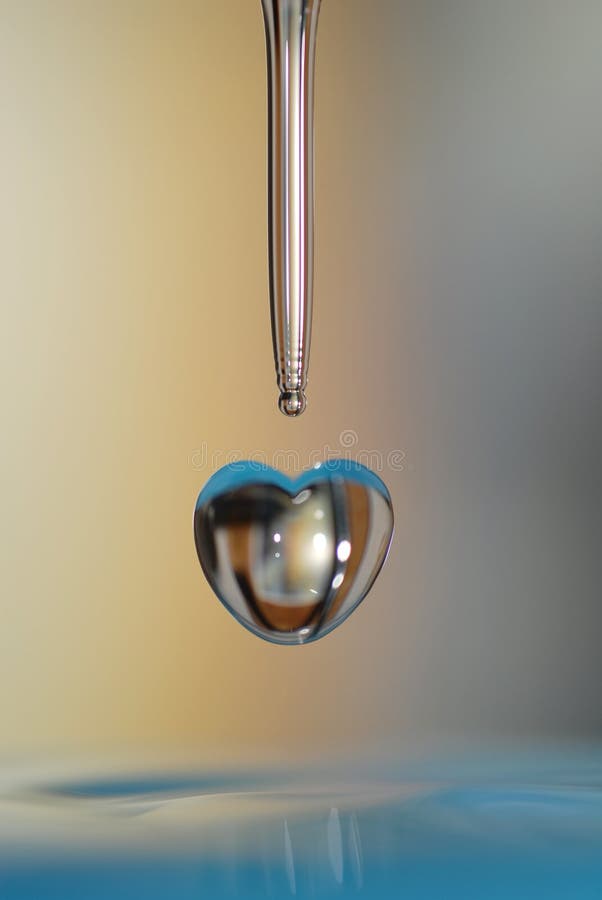 Heart Shaped Water Droplet. Stock Photo - Image of reflection ...