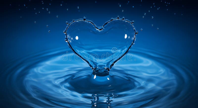 Heart-shaped Water Droplet, Creating a Beautiful Visual Stock ...