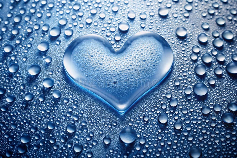 Heart-Shaped Water Drops â€ Abstract Love Background Stock Illustration ...