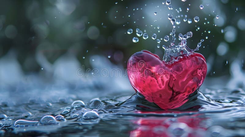 Heart shaped water drops stock illustration. Illustration of hearts ...