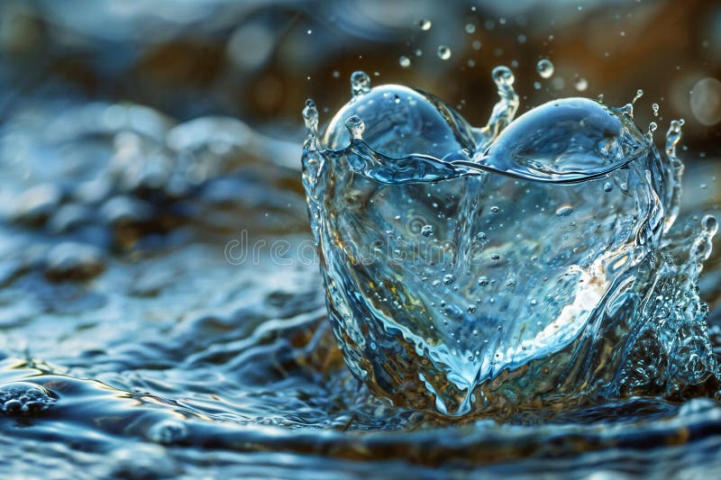 Heart-Shaped Water Splash. Created with Generative AI Stock ...