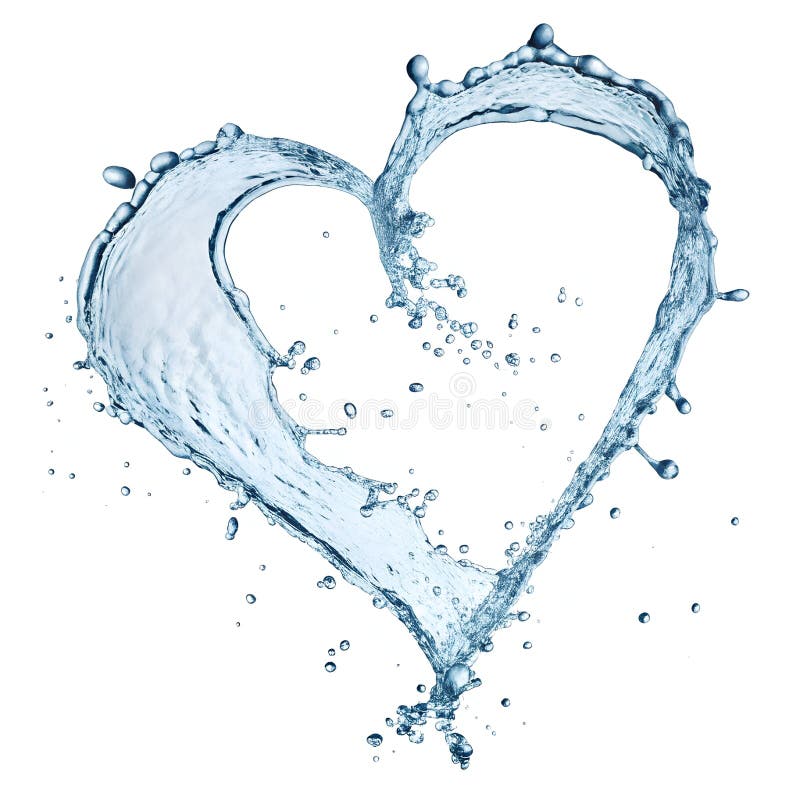 Heart-Shaped Water Splash stock illustration. Illustration of message ...