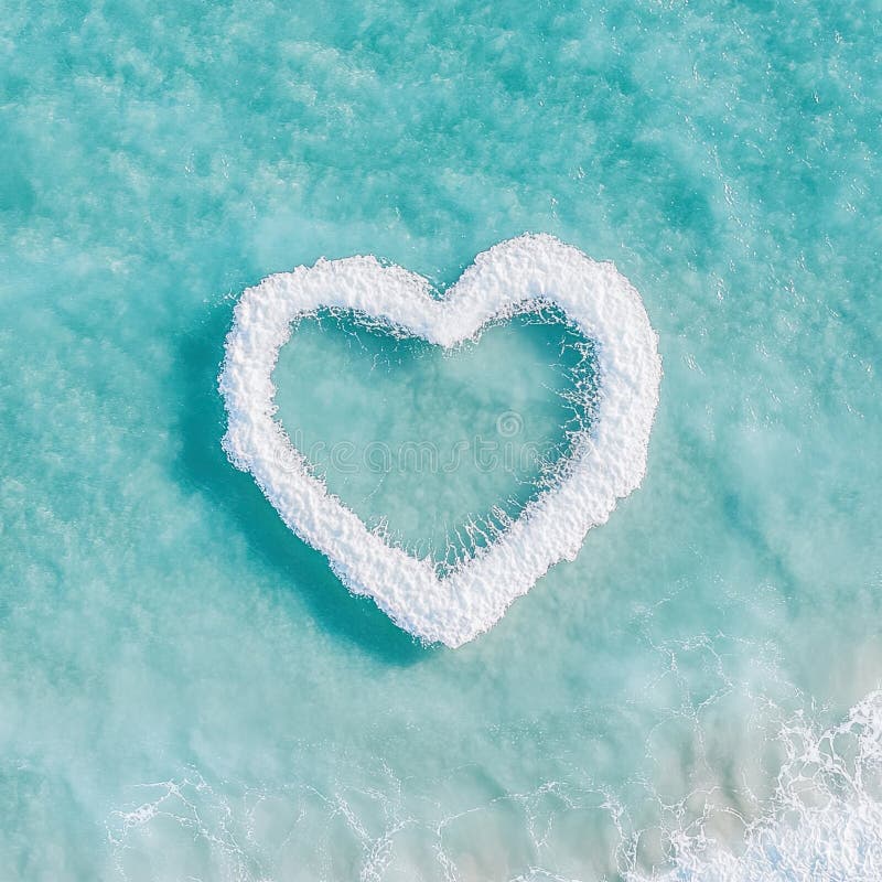 Heart shaped wave in ocean stock photo. Image of beach - 360574548