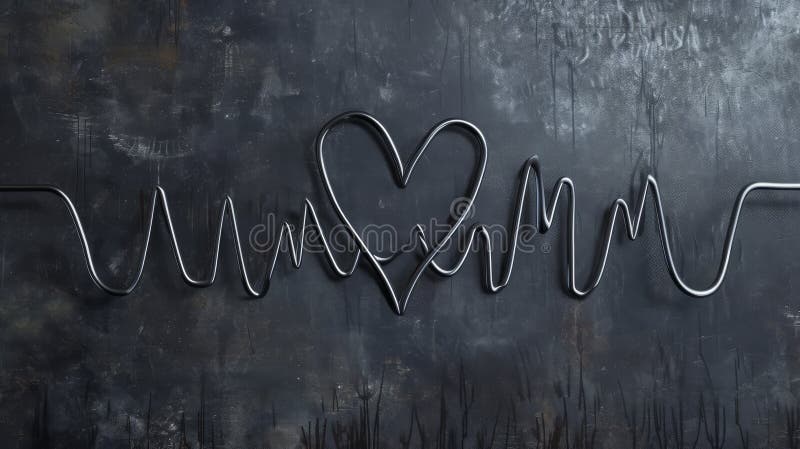 Heart-shaped Waveform on a Dark Abstract Background Stock Image - Image ...