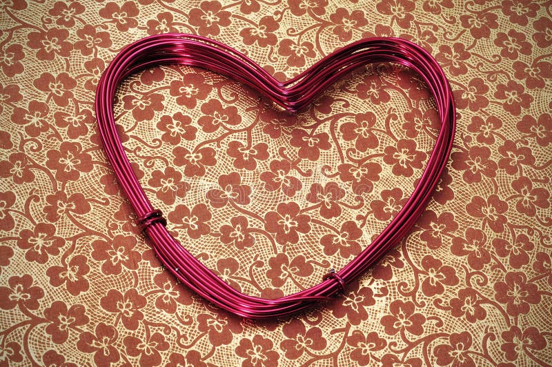 Heart-shaped wire roll stock image. Image of greeting - 23120329