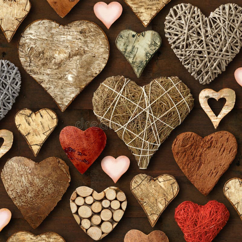 Heart shaped wooden things stock image. Image of design - 13925813