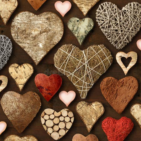 Heart shaped wooden things stock image. Image of design - 13925813