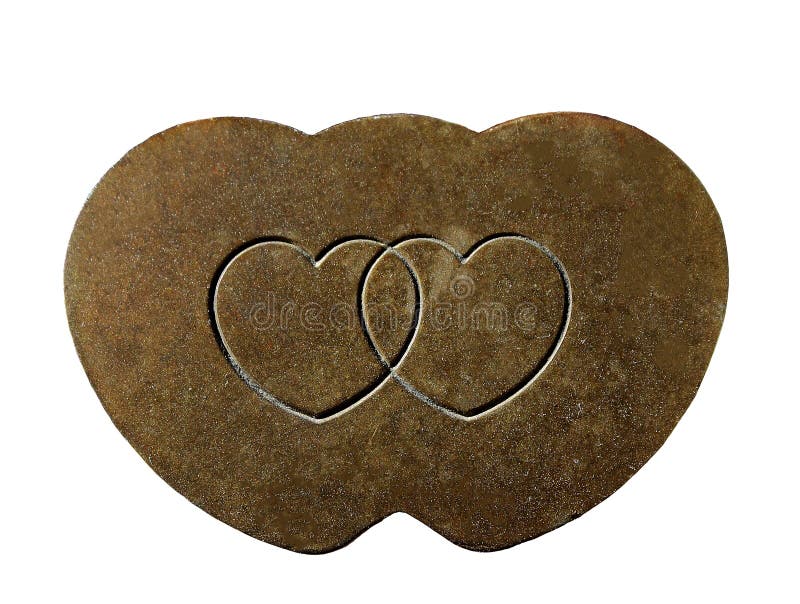 Heart Shapes Engraved on Rusty Metal Stock Image - Image of metallic ...